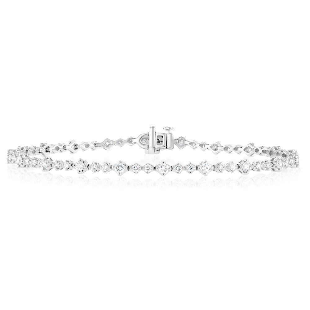 Luminesce Lab Grown 9ct White Gold with 1.5 Carat Fancy Diamond Bracel – Shiels Jewellers