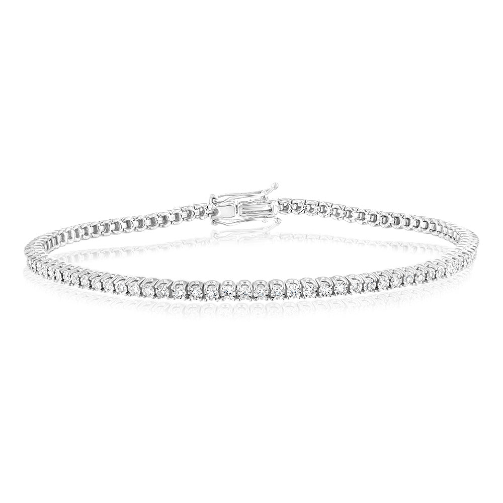 1/2 Carat Luminesce Lab Grown Diamond 17.5cm Tennis Bracelet in 9ct Wh – Shiels Jewellers