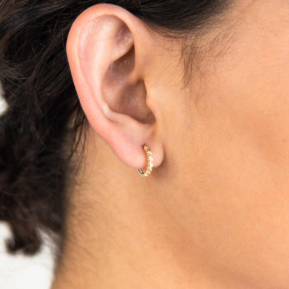 9ct Yellow Gold Hoop 9mm Diamond Cut – Shiels Jewellers