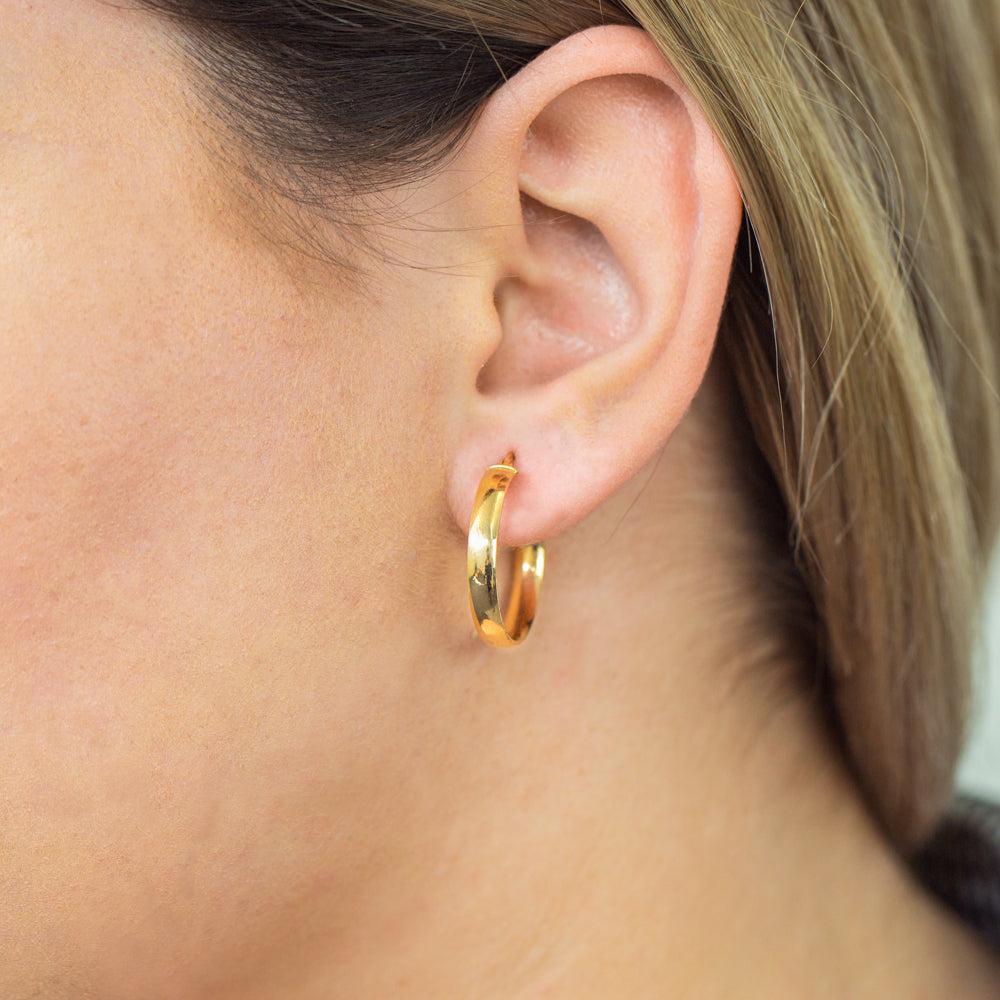9ct Yellow Gold 20mm Plain Hoop Earrings – Shiels Jewellers