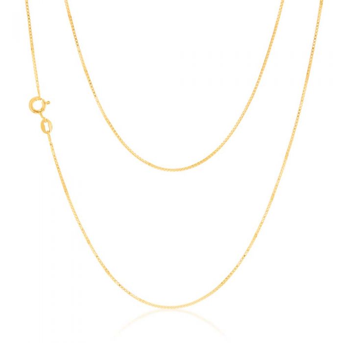9ct Yellow Solid Gold 15 Gauge Box 41cm Chain – Shiels Jewellers