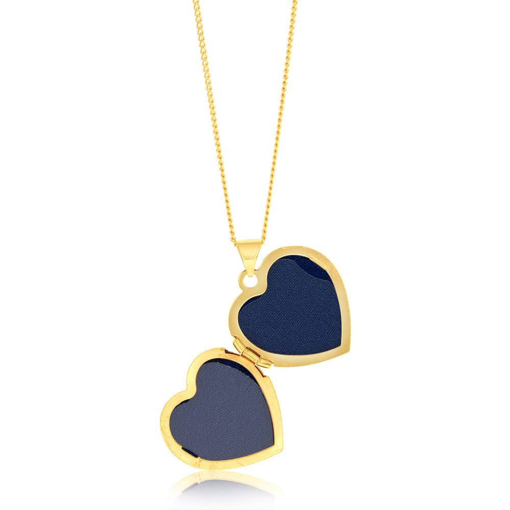 9ct Yellow Gold Engraved Heart Locket – Shiels Jewellers