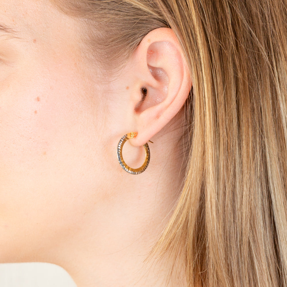 9ct Yellow Gold Fancy Diamond Cut Hoop Earrings – Shiels Jewellers