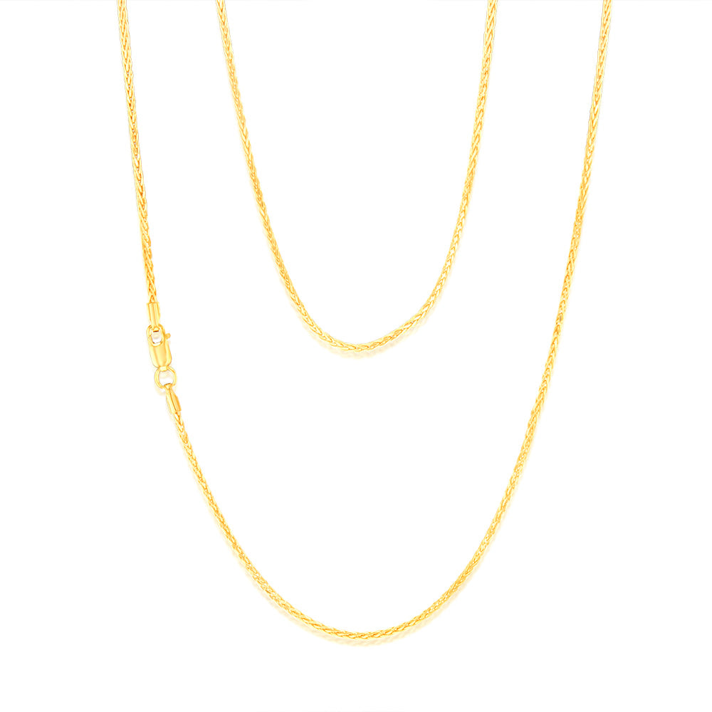 9ct Yellow Gold Fancy Wheat 45cm Chain – Shiels Jewellers