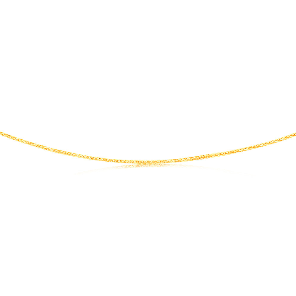 9ct Yellow Gold Fancy Wheat 45cm Chain – Shiels Jewellers