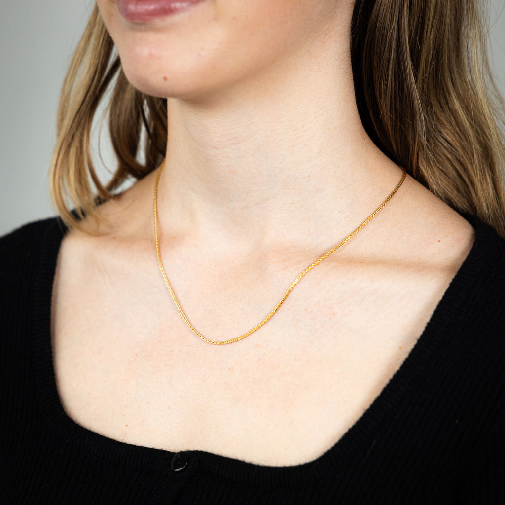 9ct Yellow Gold Fancy Wheat 45cm Chain – Shiels Jewellers