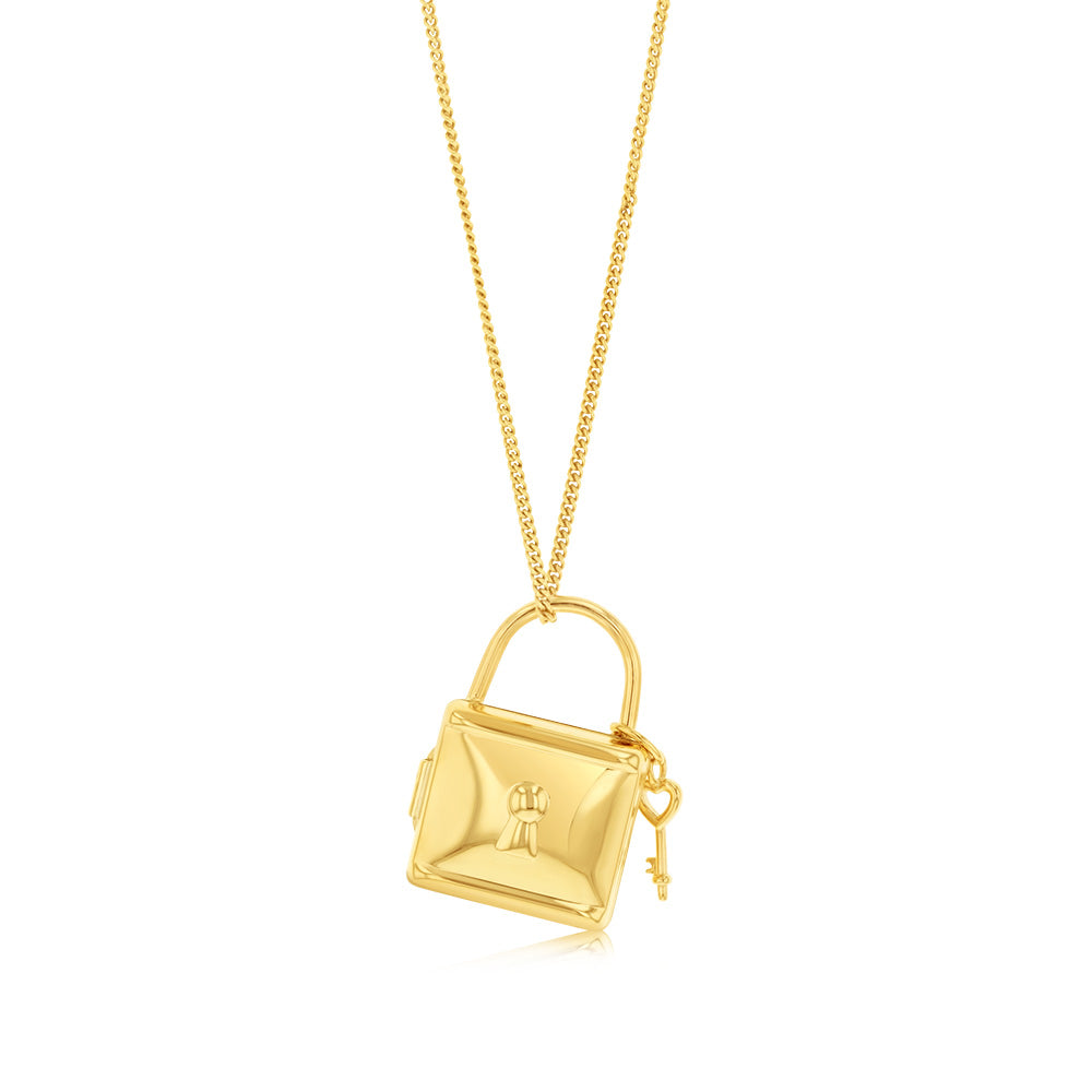 9ct Yellow Gold Lock And Key Locket Pendant – Shiels Jewellers