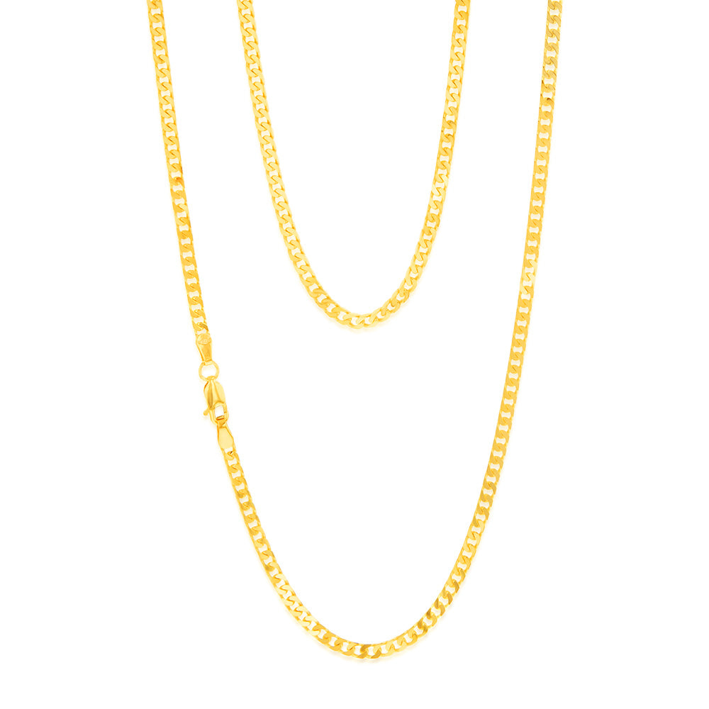 9ct Yellow Solid Gold Compact Square Curb 55cm Chain– Shiels Jewellers