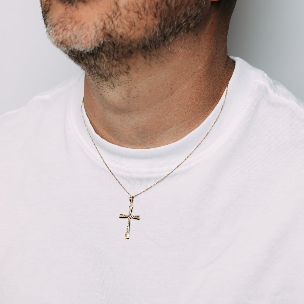 9ct Yellow Gold Patterned Cross Pendant– Shiels Jewellers
