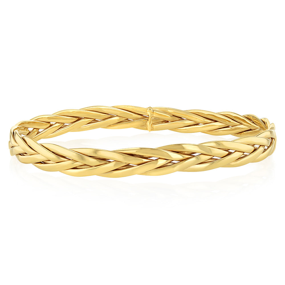 9ct Yellow Gold Braided Pattern Bangle– Shiels Jewellers
