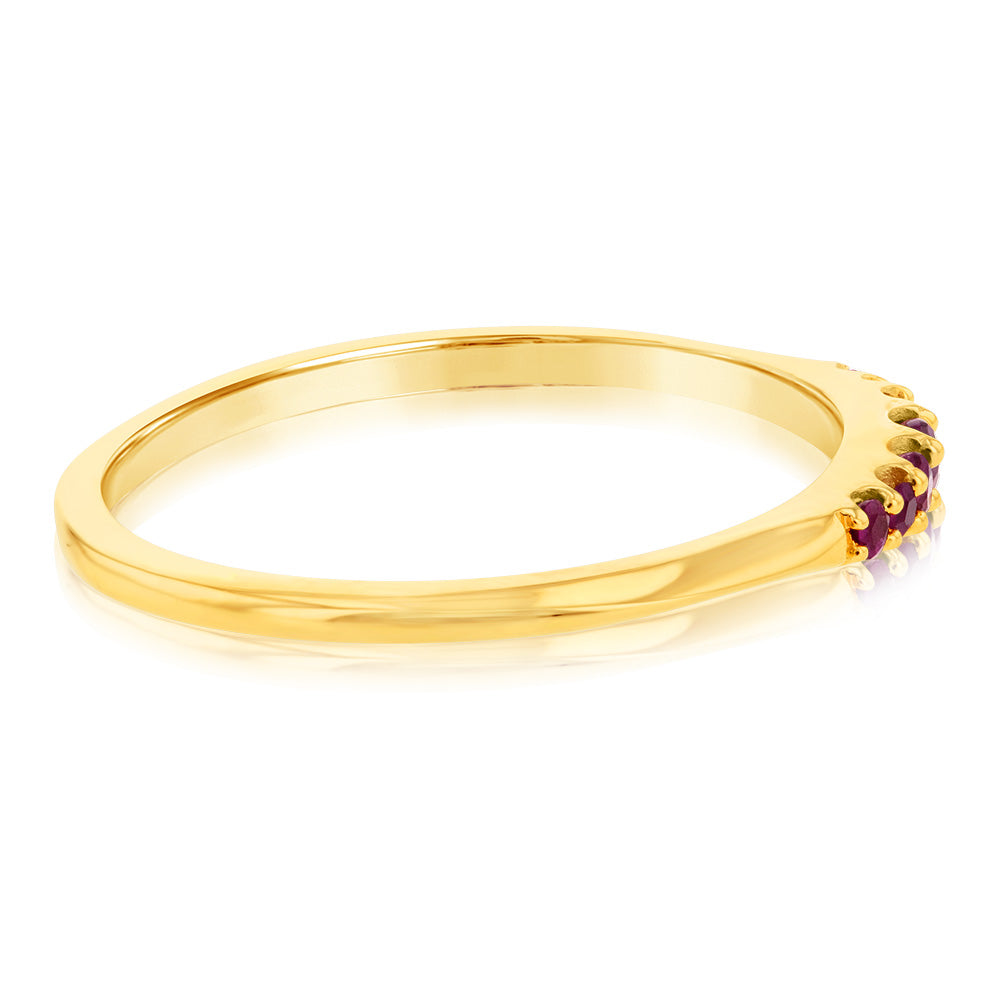 9ct Yellow Gold Graduating Natural Ruby Ring– Shiels Jewellers