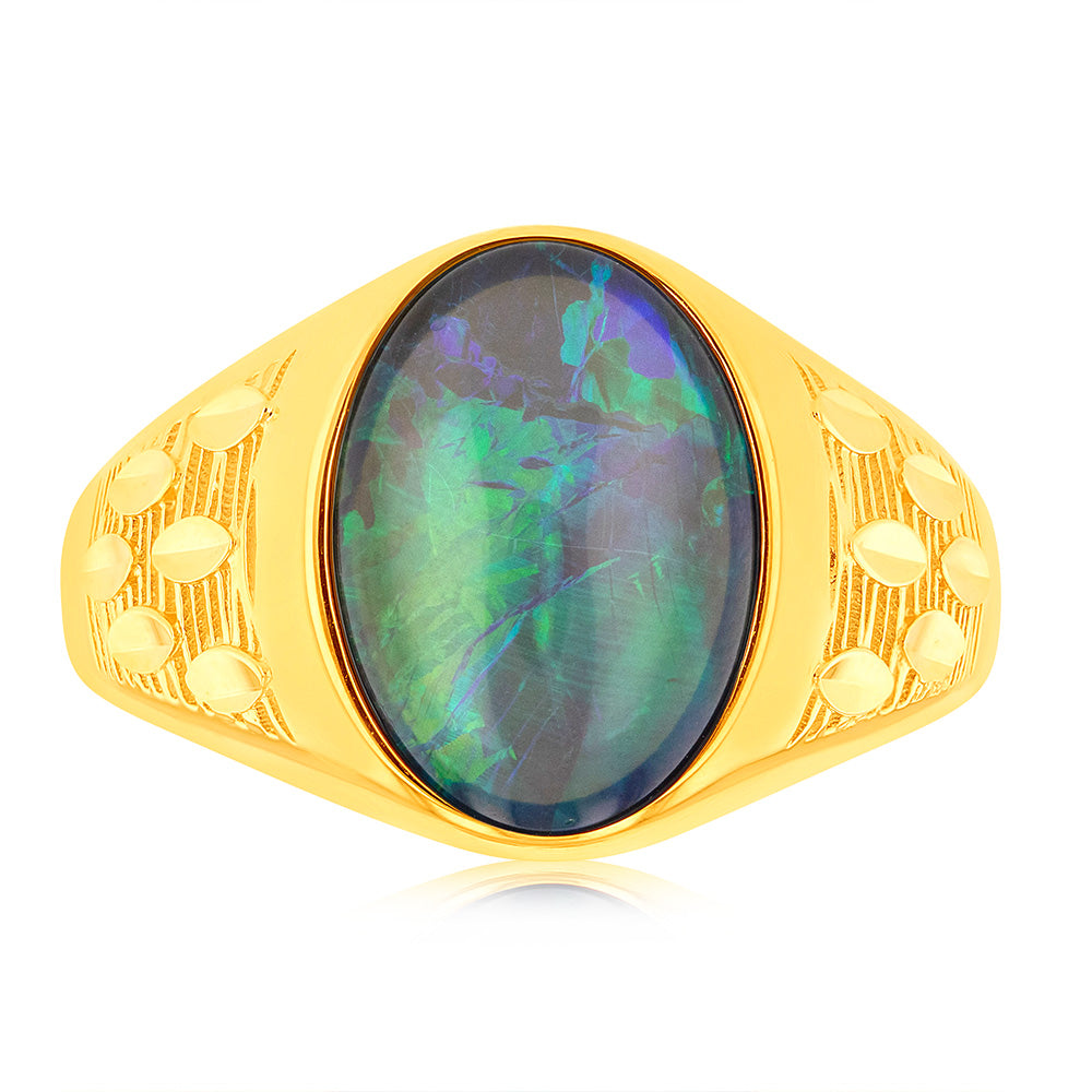 9ct Yellow Gold Oval Shaped Opal Ring – Shiels Jewellers