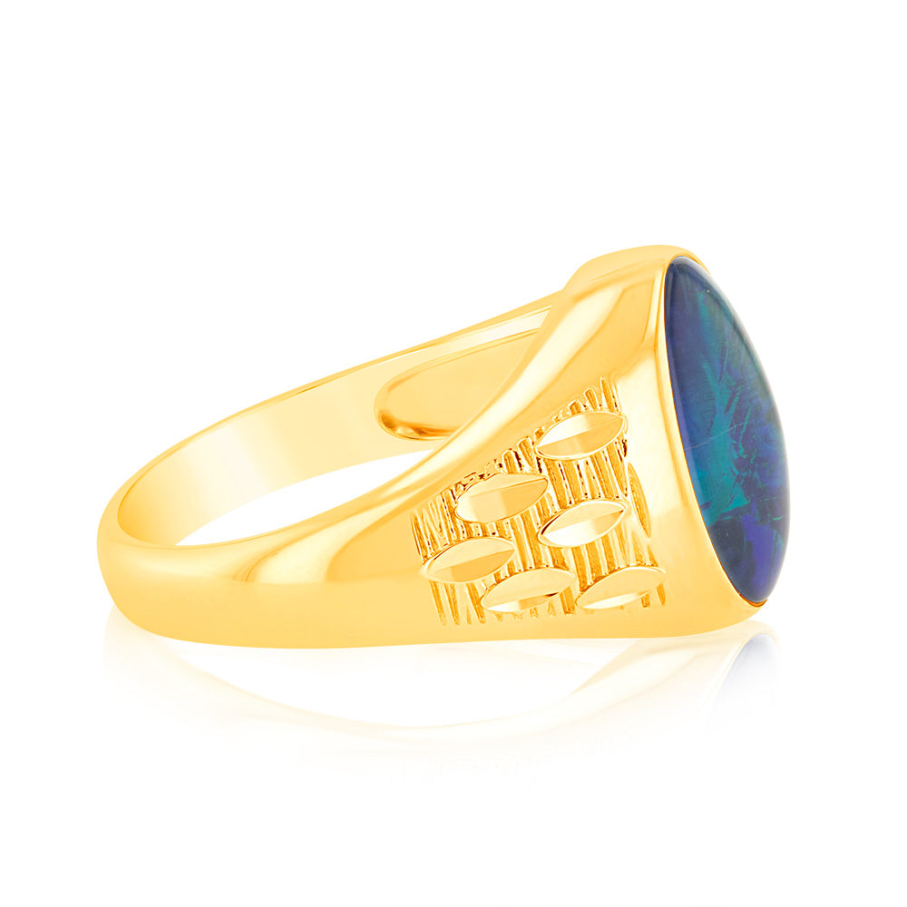 9ct Yellow Gold Oval Shaped Opal Ring – Shiels Jewellers