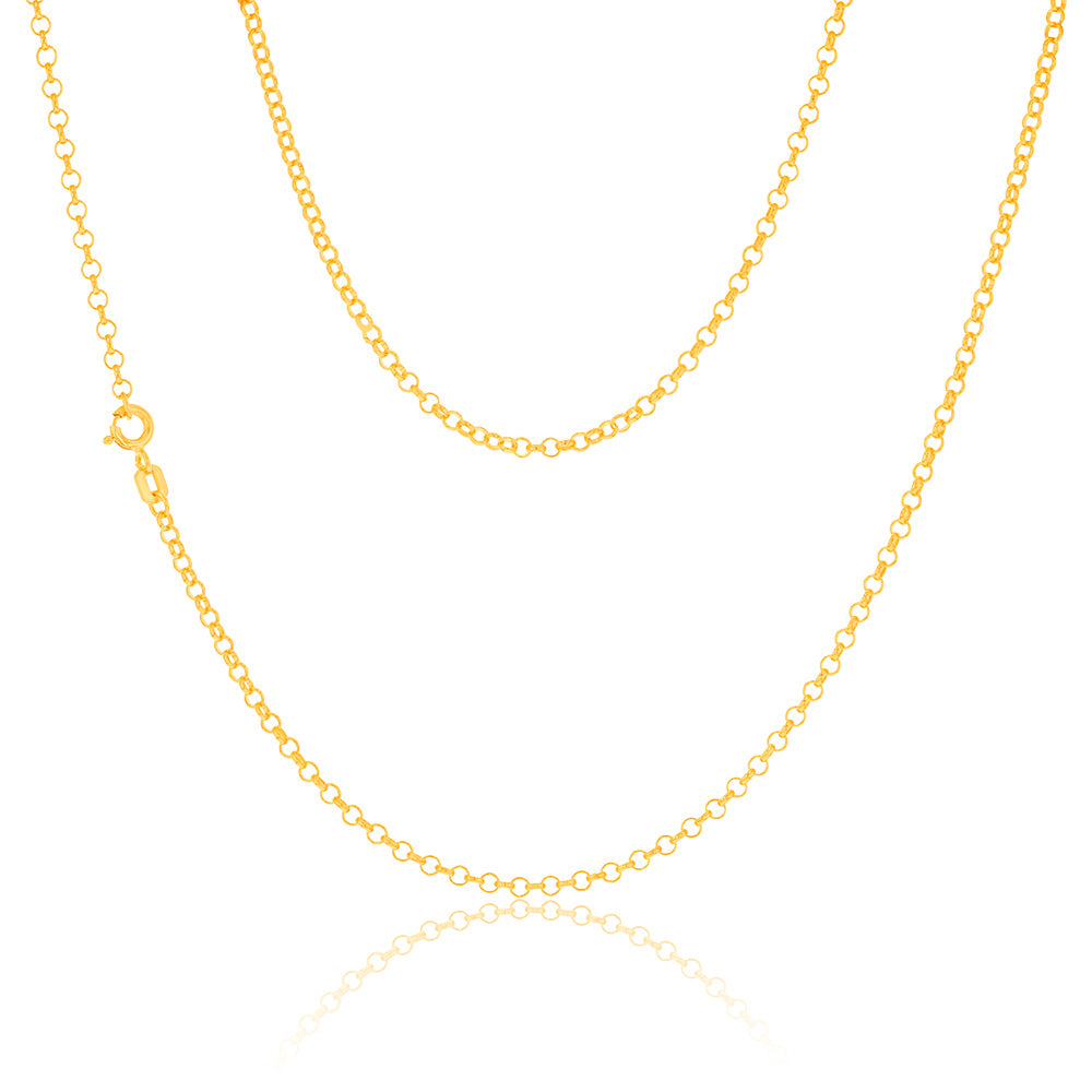 9ct Yellow Gold Silverfilled Belcher 80 Gauge 45cm Chain– Shiels Jewellers