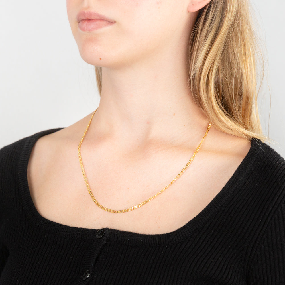 9ct Yellow Gold Silverfilled Anchor 80Gauge 50cm Chain – Shiels Jewellers