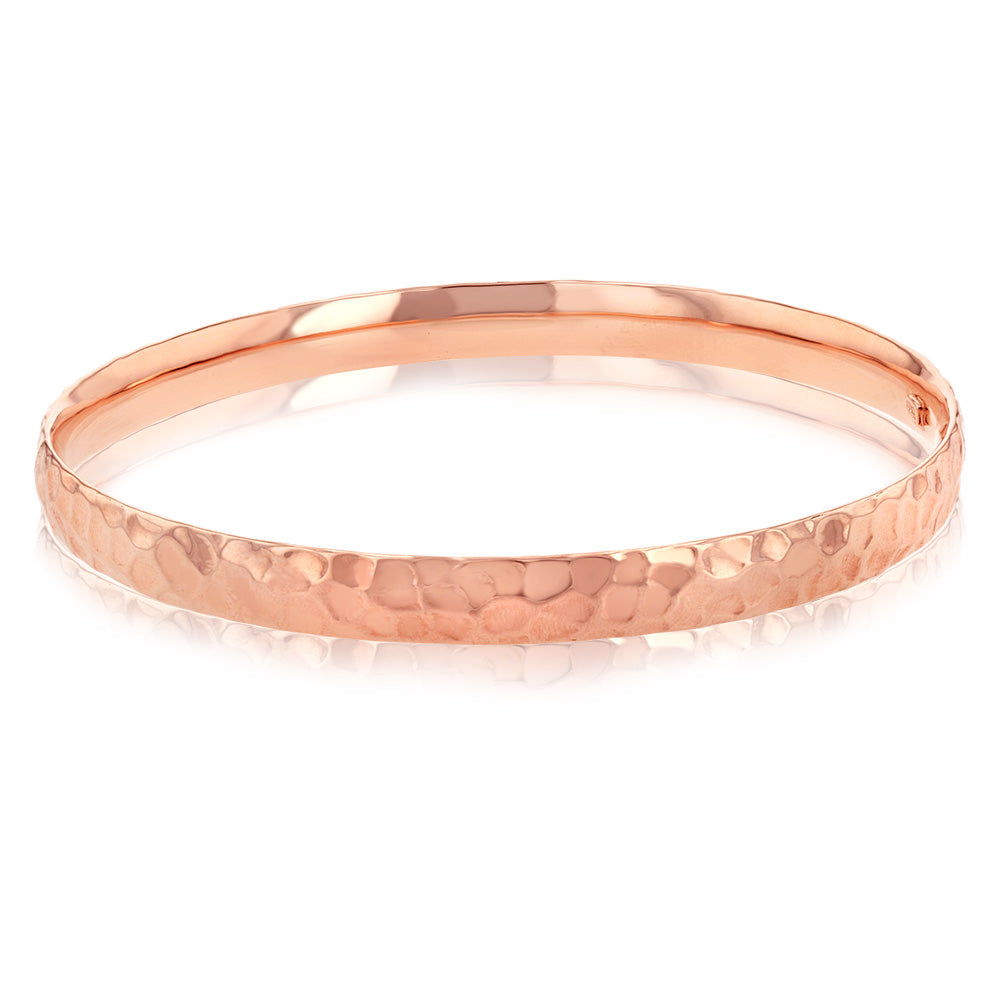 9ct Rose Gold Silverfilled Diamond Cut Bangle – Shiels Jewellers