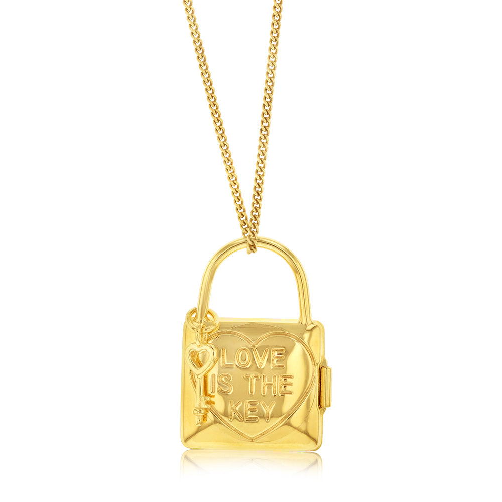9ct Yellow Gold Silverfilled Lock And Key Locket – Shiels Jewellers