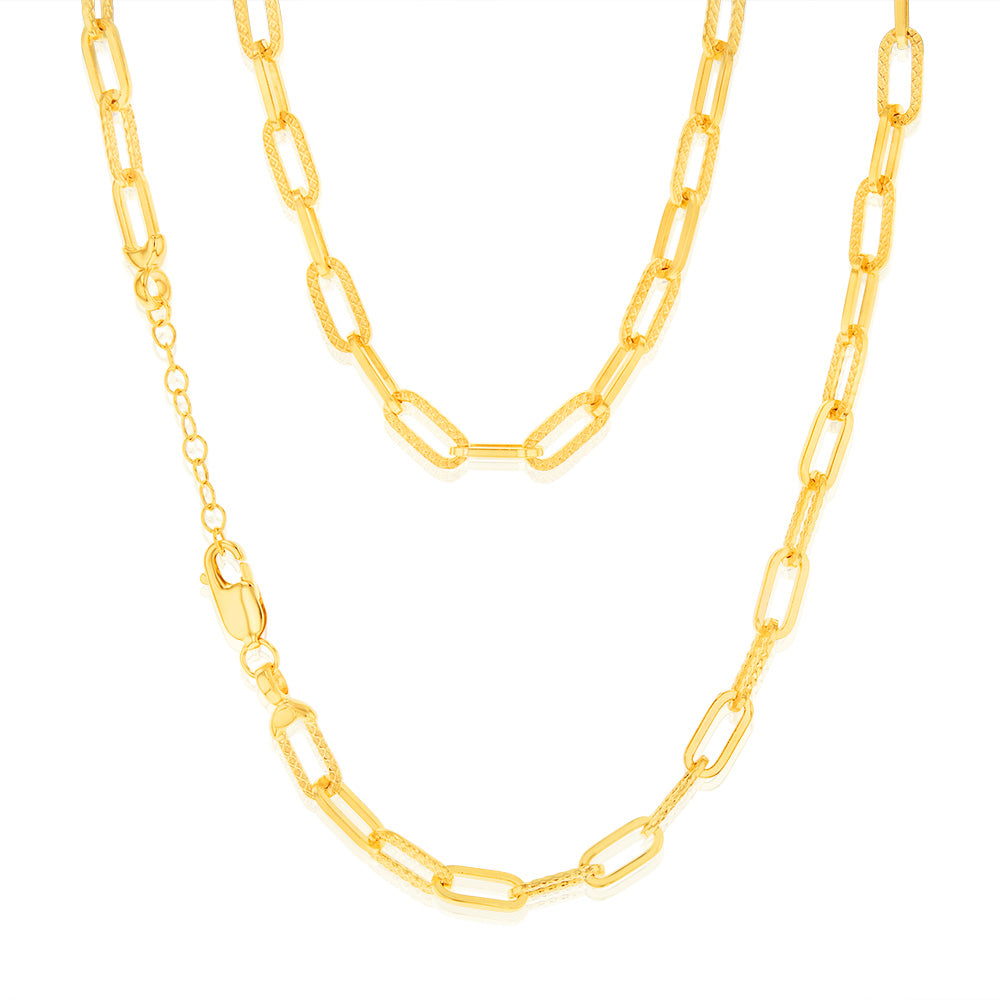 9ct Yellow Gold Silver filled Square Rolo 42cm Chain – Shiels Jewellers
