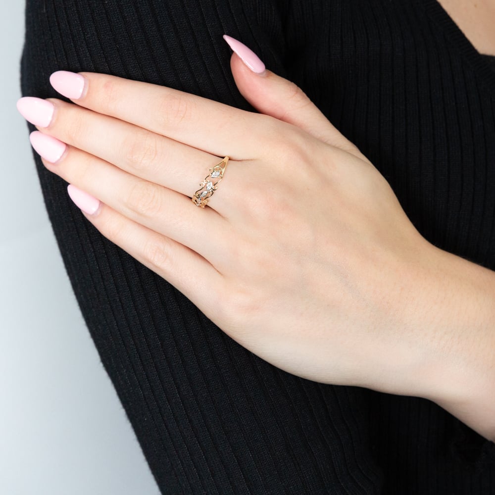 9ct Yellow Gold Diamond Ring with 10 Brilliant Diamonds – Shiels Jewellers