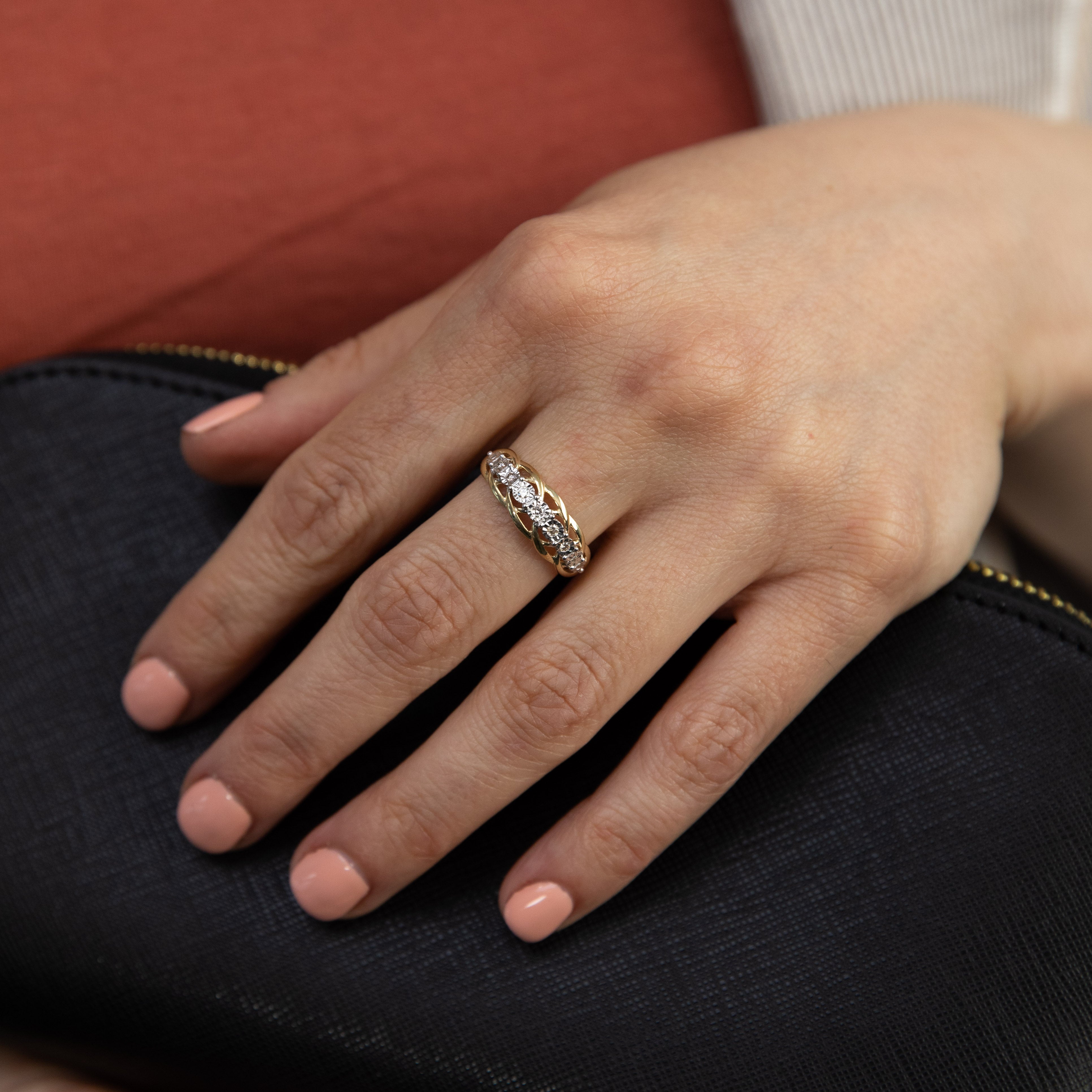 9ct Yellow Gold Diamond Ring with 9 Brilliant Diamonds– Shiels Jewellers