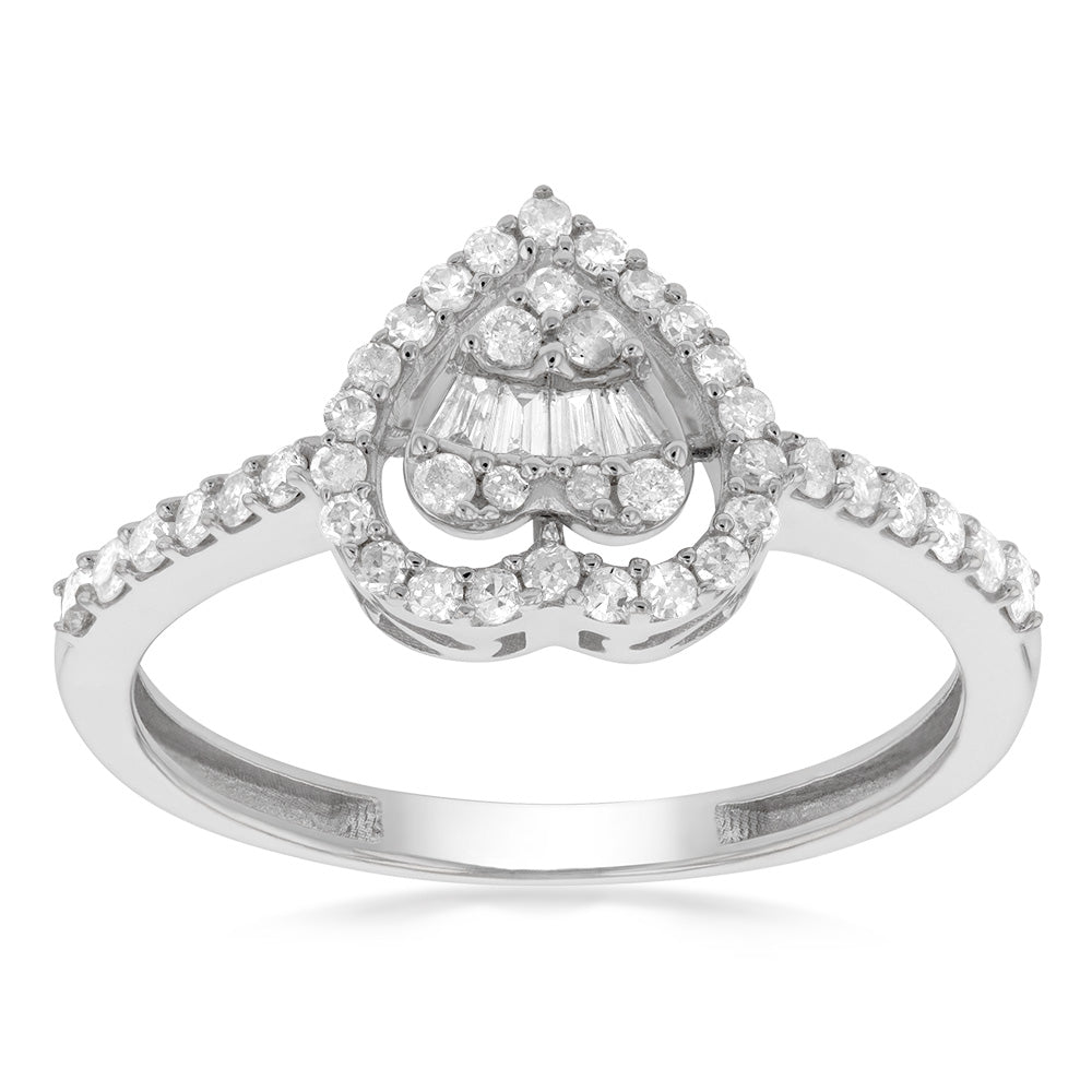 14ct White Gold 1/3 Carat Diamond Heart Ring – Shiels Jewellers