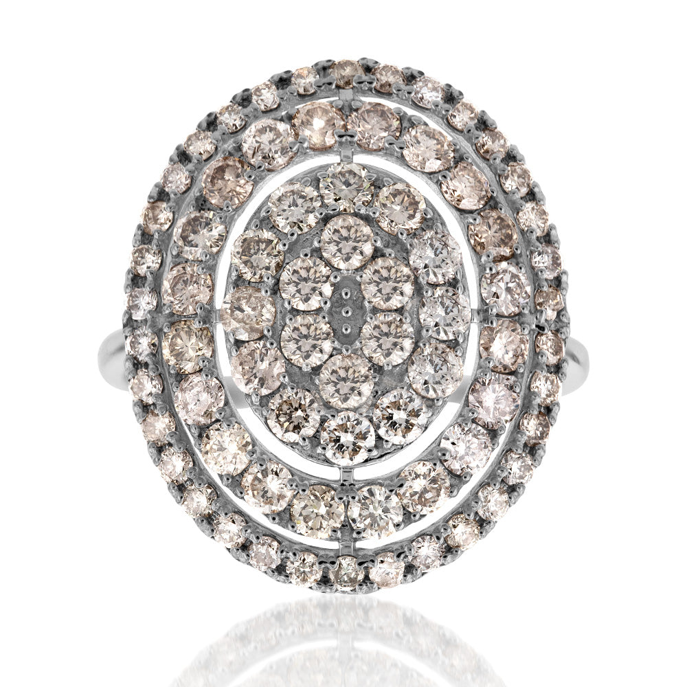 18ct White Gold 2 Carat Diamond Oval Shape Cluster Ring – Shiels Jewellers