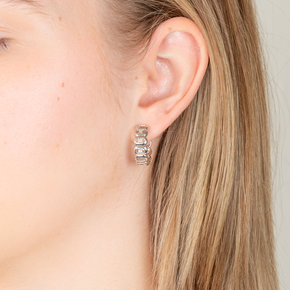 Sterling Silver Diamond Hoop Earrings – Shiels Jewellers