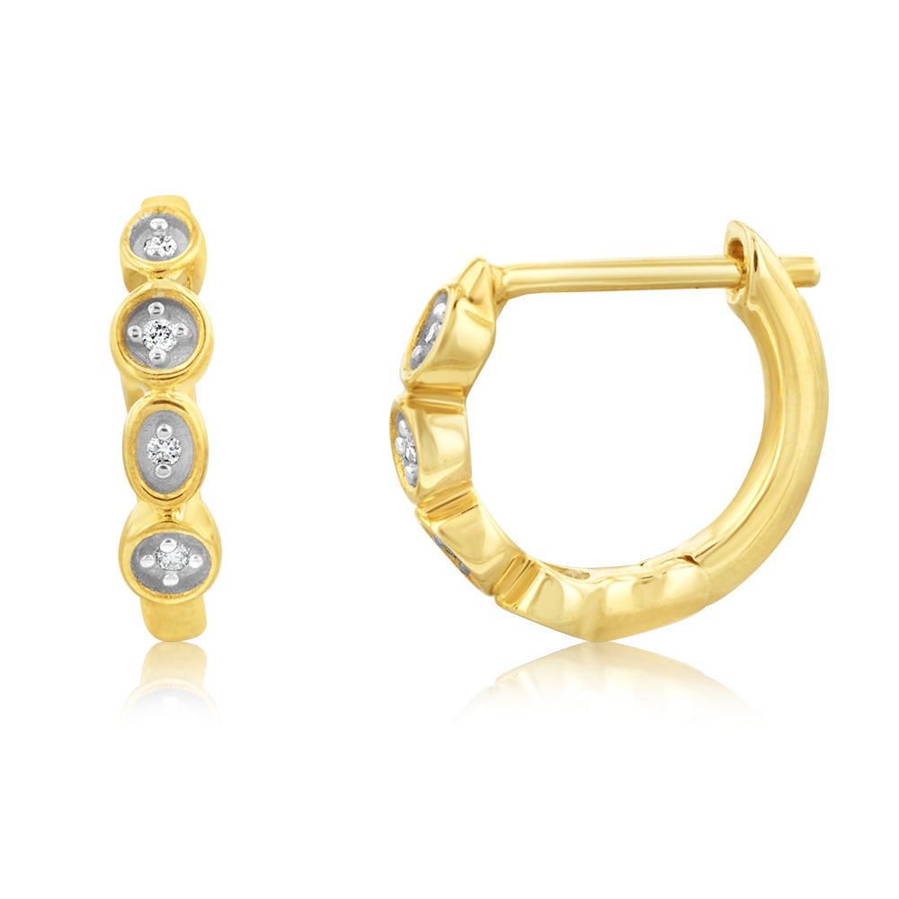 Luminesce Lab Grown 1/3 Carat Diamond hoops in 9ct Yellow Gold – Shiels ...