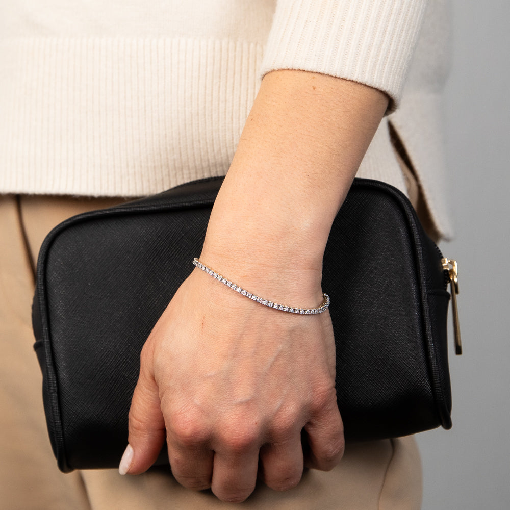 9ct Yellow Gold 1 Carat Lab Grown Diamond 18cm Tennis Bracelet with 72 – Shiels Jewellers