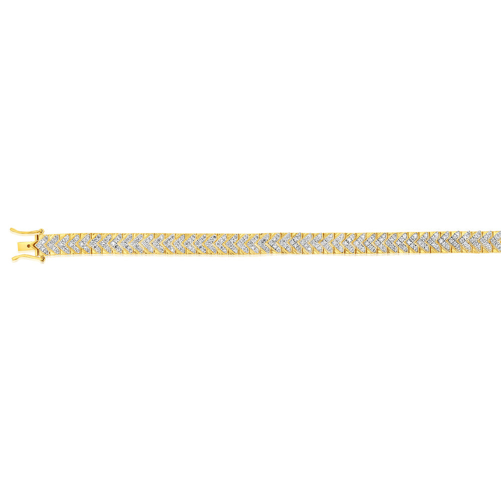 Gold Plated Silver 2 Carats Diamond Bracelet 19cm – Shiels Jewellers