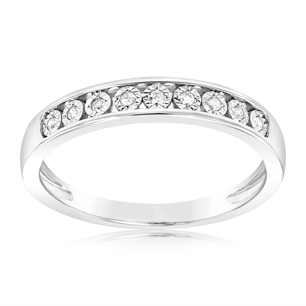 Sterling Silver .05 Carat Eternity Straight Ring– Shiels Jewellers