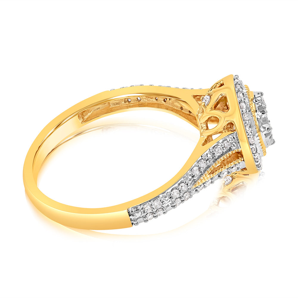 9ct Yellow Gold 1/4 Carat Diamond Dress Ring– Shiels Jewellers