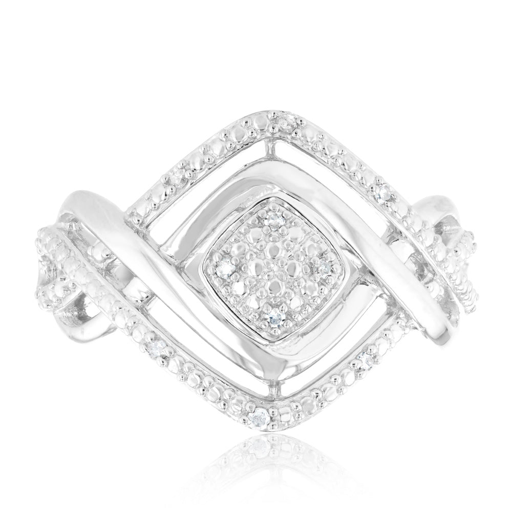 Sterling Silver Diamond Ring with 10 Brilliant Cut Diamonds – Shiels ...