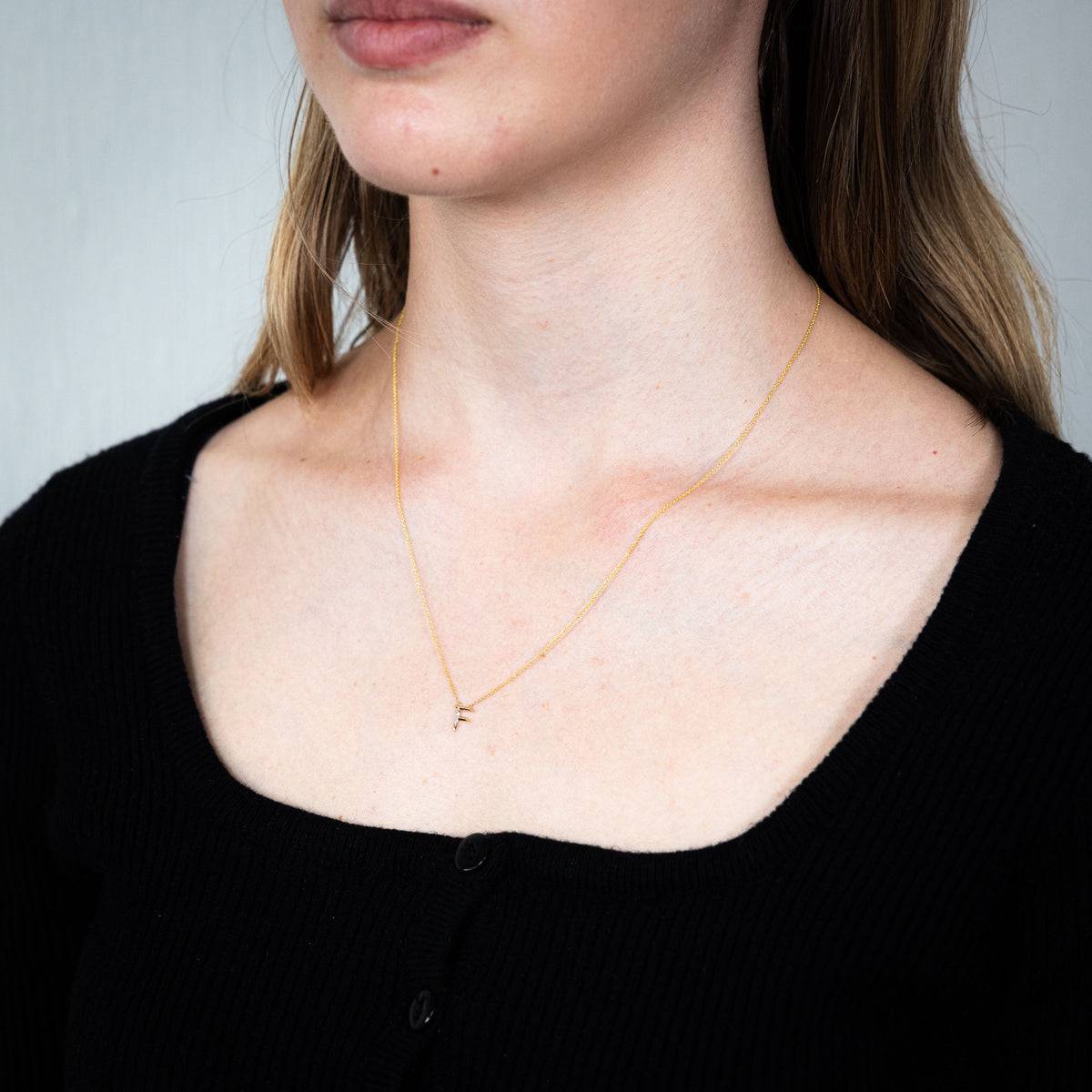 Initial F Diamond Pendant in 9ct Yellow Gold – Shiels Jewellers