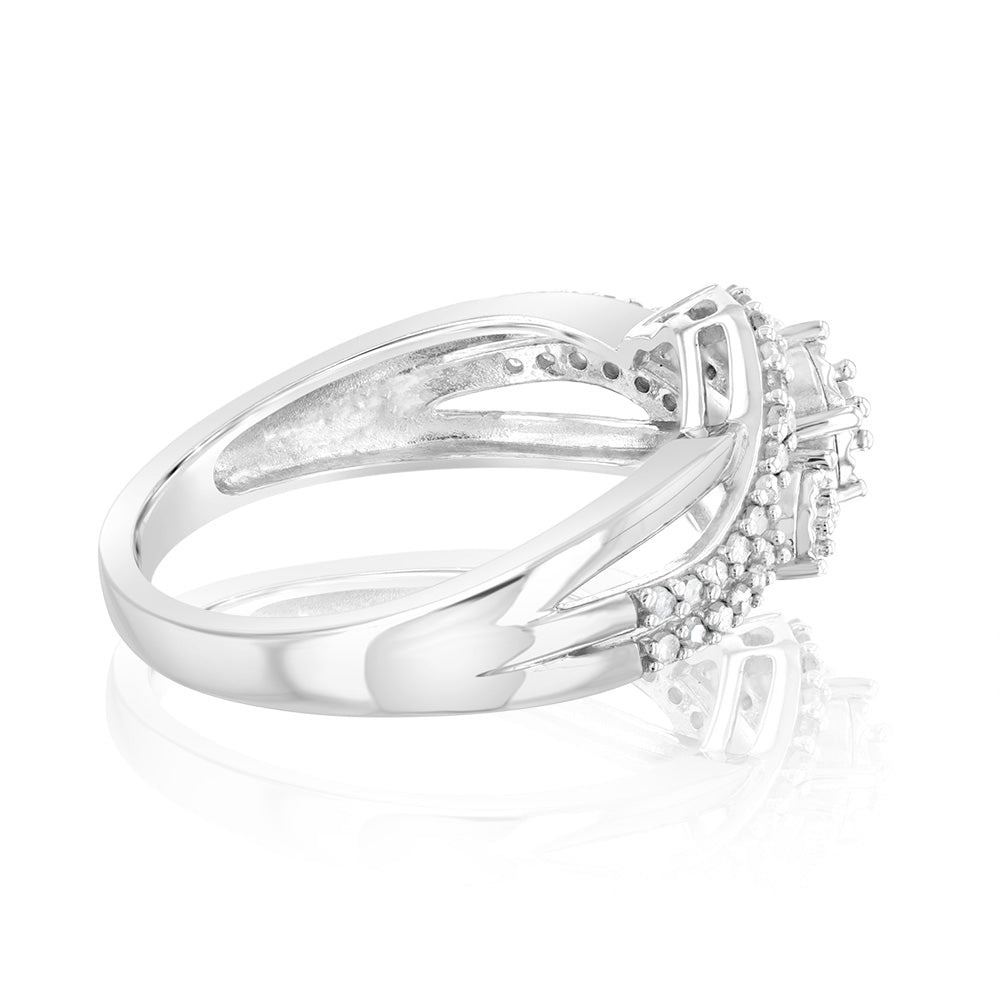 Sterling Silver 1/5 Carat Diamond Wrap Around Trilogy Ring– Shiels ...