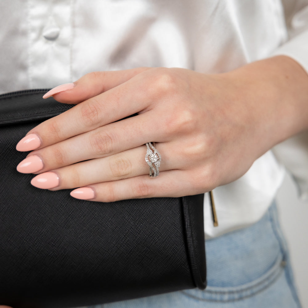 Sterling Silver 1/5 Carat Diamond Wrap Around Trilogy Ring – Shiels ...