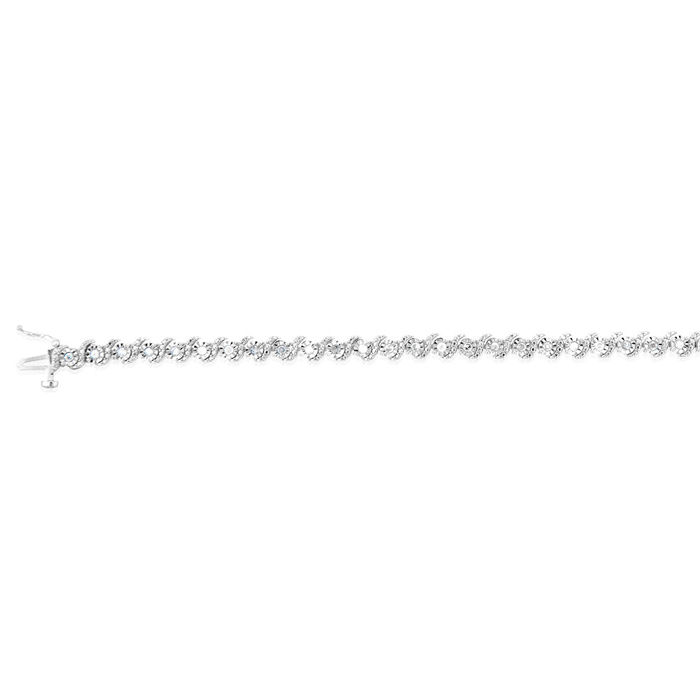 Sterling Silver 0.95 Carat Diamond 19cm Bracelet – Shiels Jewellers