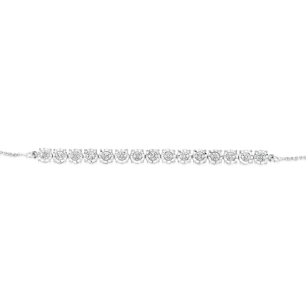 Sterling Silver Diamond Slider Bracelet With 30 Round Brilliant Cut Di – Shiels Jewellers