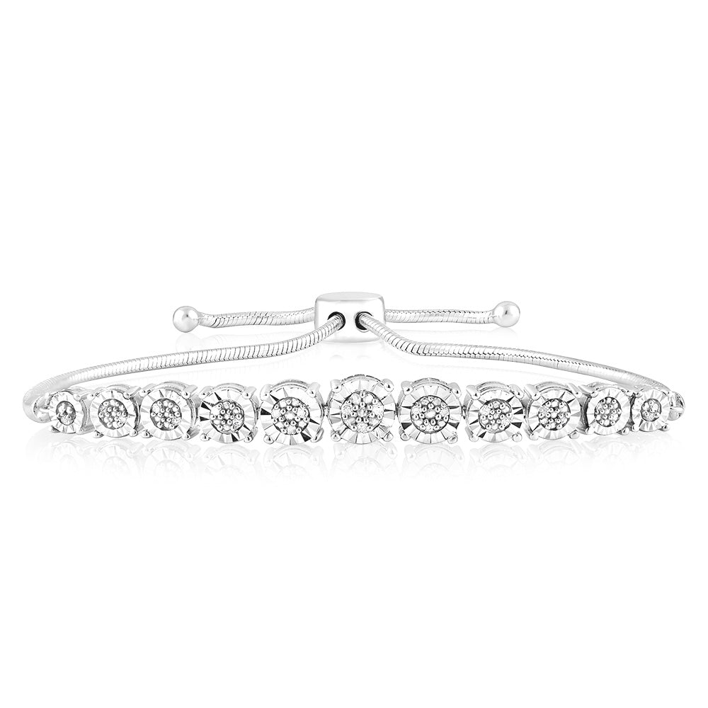 Sterling Silver 1/10 Carat Diamond Slider Bracelet – Shiels Jewellers