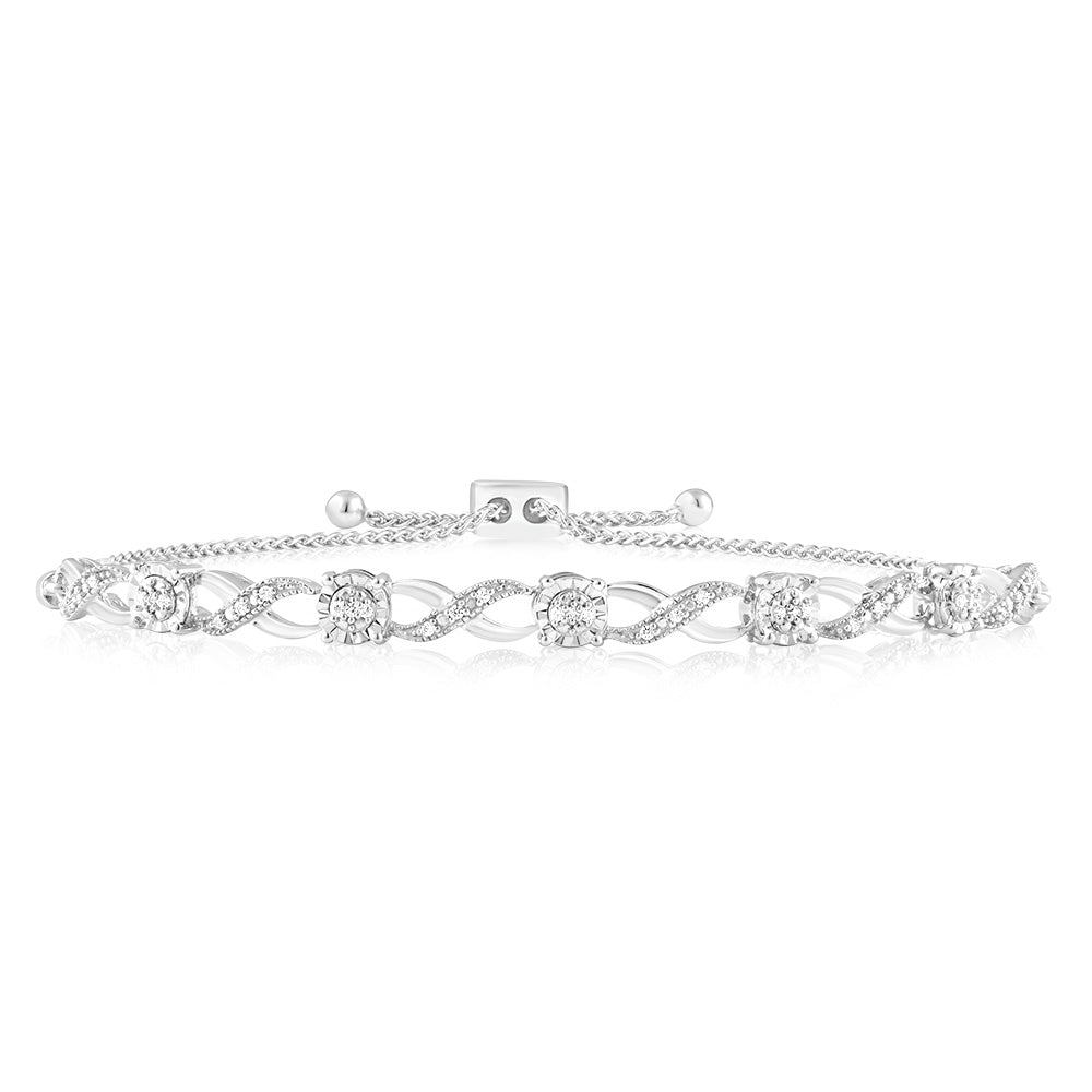 Sterling Silver 1/10 Carat Diamond Infinity Slider Bracelet – Shiels Jewellers