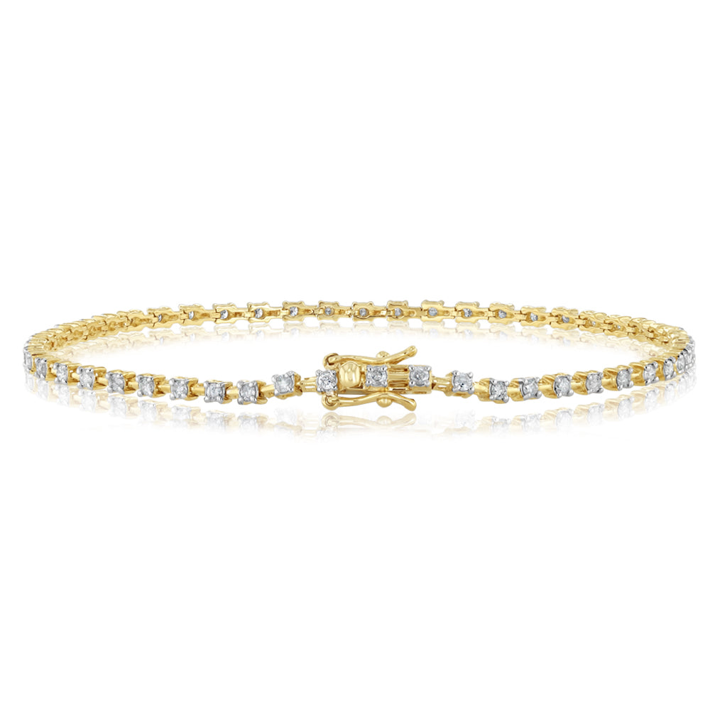 1 Carat Diamond Tennis Bracelet in 9ct Yellow Gold – Shiels Jewellers