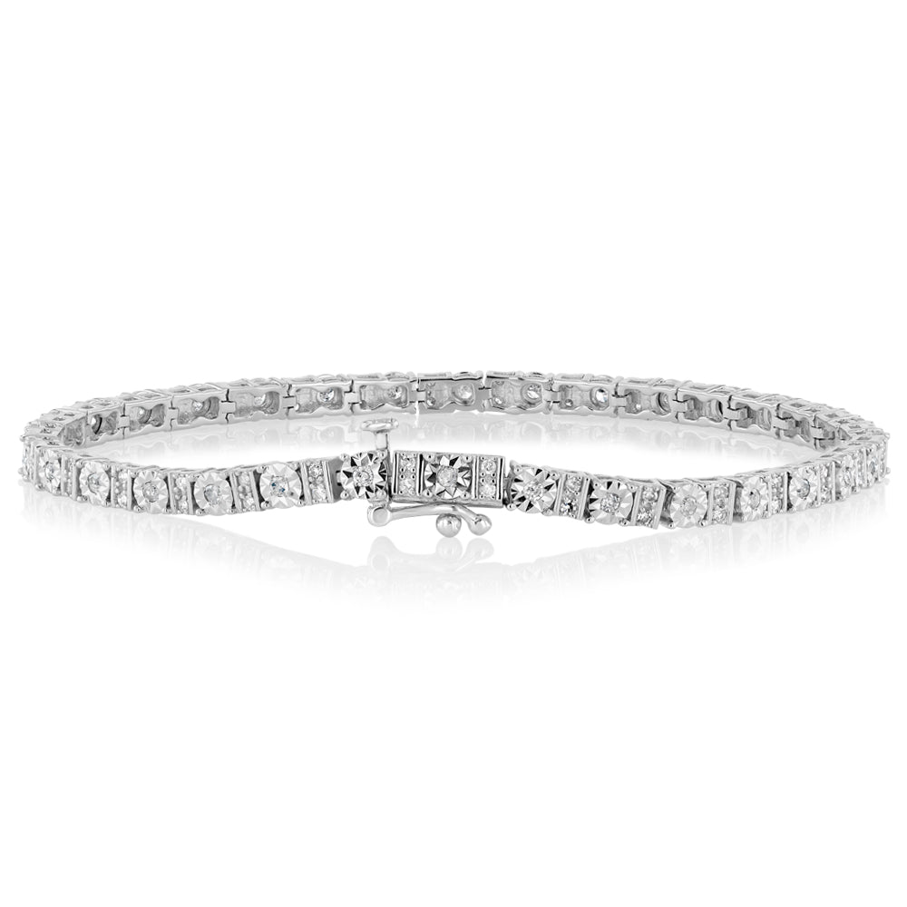 0.95 Carat Diamond 19cm Bracelet in Sterling Silver – Shiels Jewellers