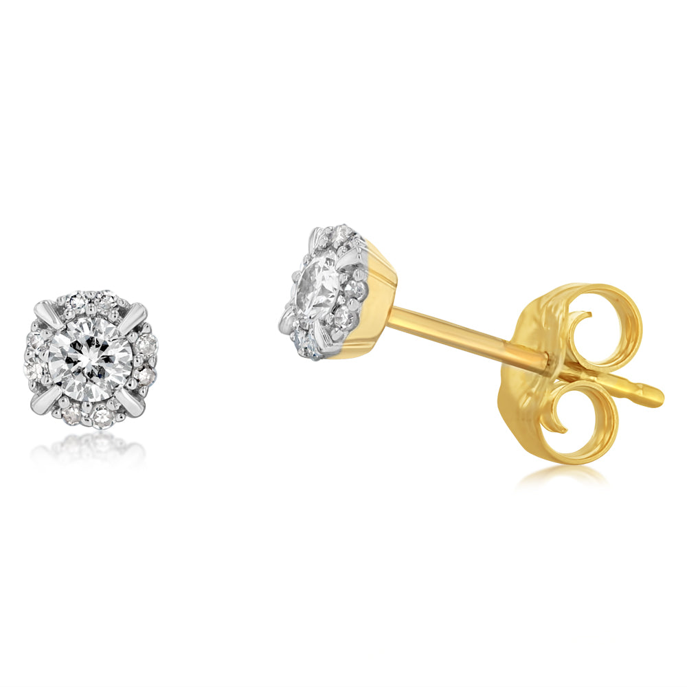 1/5 Carat Diamond Stud Earrings in 9ct Yellow Gold– Shiels Jewellers