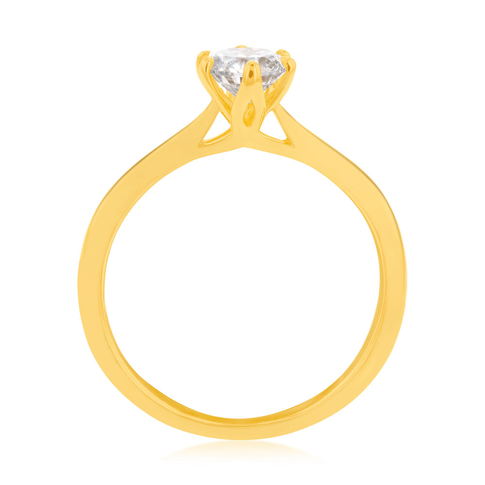 Luminesce Lab Grown 3/4 Carat Diamond Solitaire Ring set in 14ct Yello ...