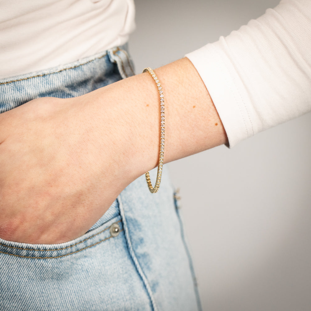 Luminesce Lab Grown 2 Carat Diamond Tennis Bracelet in 9ct Yellow Gold – Shiels Jewellers