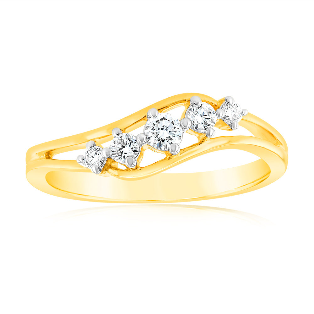 9ct Yellow Gold Luminesce Lab Grown 1/4 Carat Diamond Ring– Shiels ...