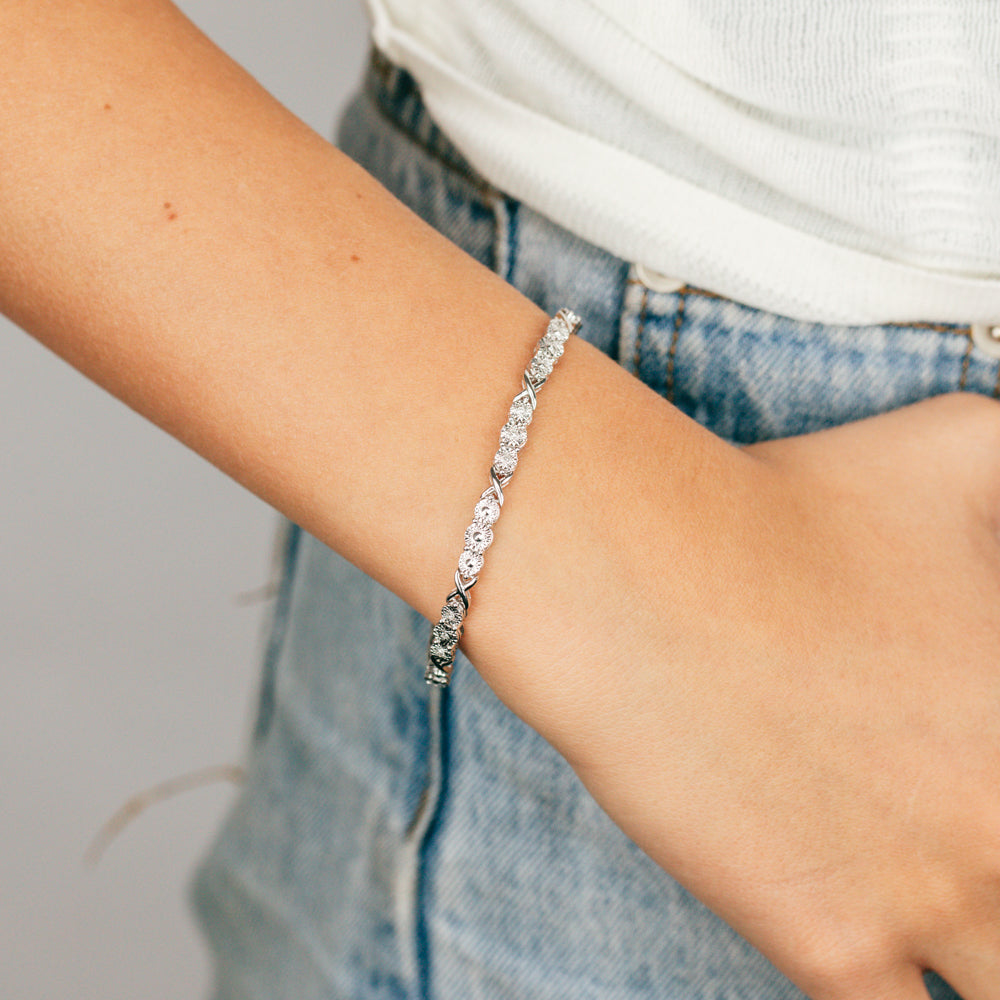 Luminesce Lab Grown Sterling Silver Tennis 0.04 Carat Diamond Bracelet – Shiels Jewellers