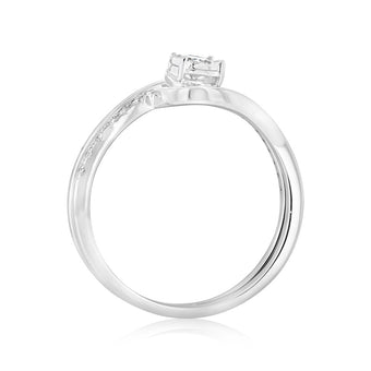 Luminesce Lab Grown 1/4 Carat Diamond Bridal Set Ring in 9ct White Gol ...
