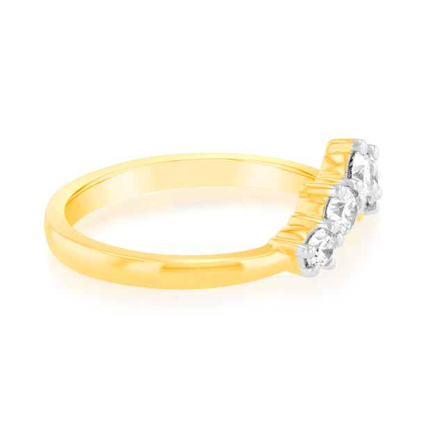 Luminesce Lab Grown 1/2 Carat Eternity Curve Diamond Ring in 18ct Yell ...