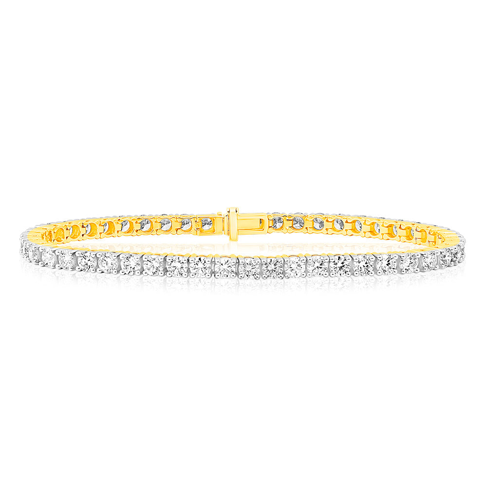 Luminesce Lab Grown 10ct Yellow Gold Tennis Bracelet in 7 Carat Diamon – Shiels Jewellers